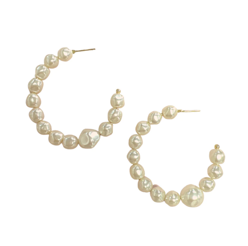 Small Nubia Hoops - Ivory Pearl – Monkee's of Fredericksburg
