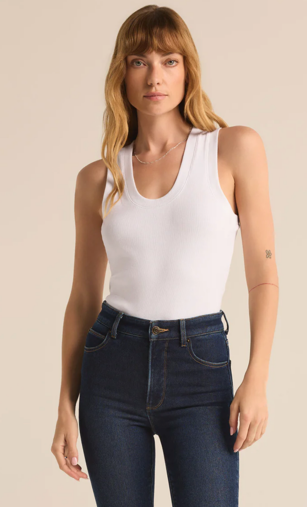 Sirena Rib Tank - White – Monkee's of Fredericksburg